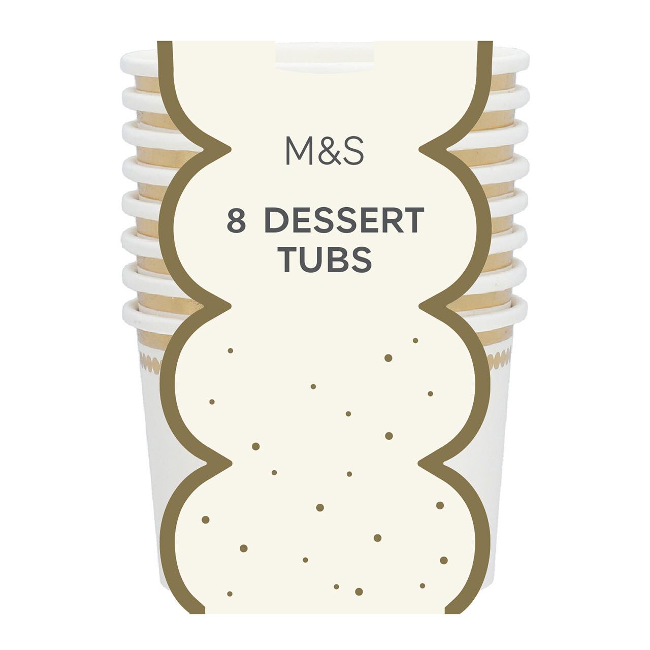 M&S White & Gold Paper Dessert Tubs - Ocado