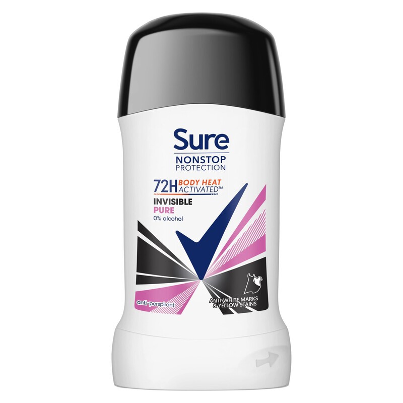 Sure Women Antiperspirant Deodorant Stick Nonstop Invisible Pure - Ocado