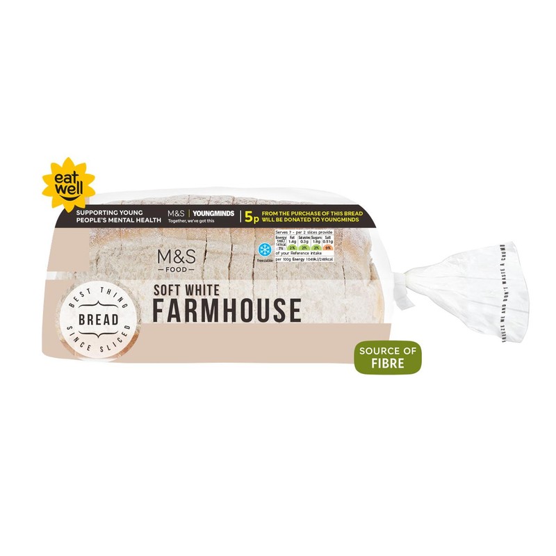 M&S Soft White Farmhouse Bread Loaf - Ocado