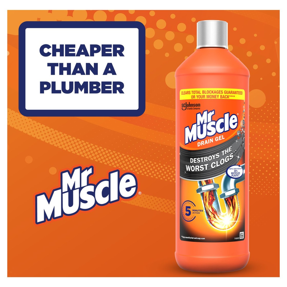 Mr Muscle Power Gel Drain & Sink Unblocker Twin Pack - Ocado