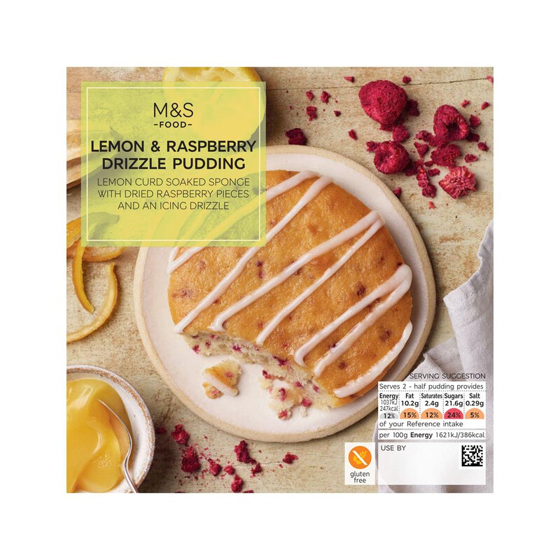 M&S Gluten Free Lemon & Raspberry Drizzle Pudding - Ocado