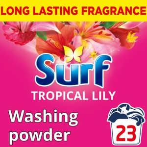 Surf Biological Washing Powder Tropical Lily & Ylang-Ylang 23 Wash - Ocado