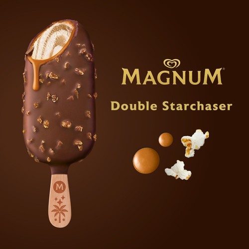 Magnum Double Starchaser Chocolate, Caramel, Popcorn Ice Cream Sticks ...