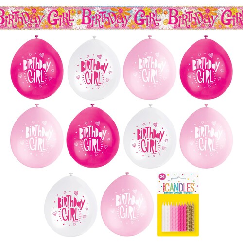 Pink Birthday Girl Party Kit - Ocado