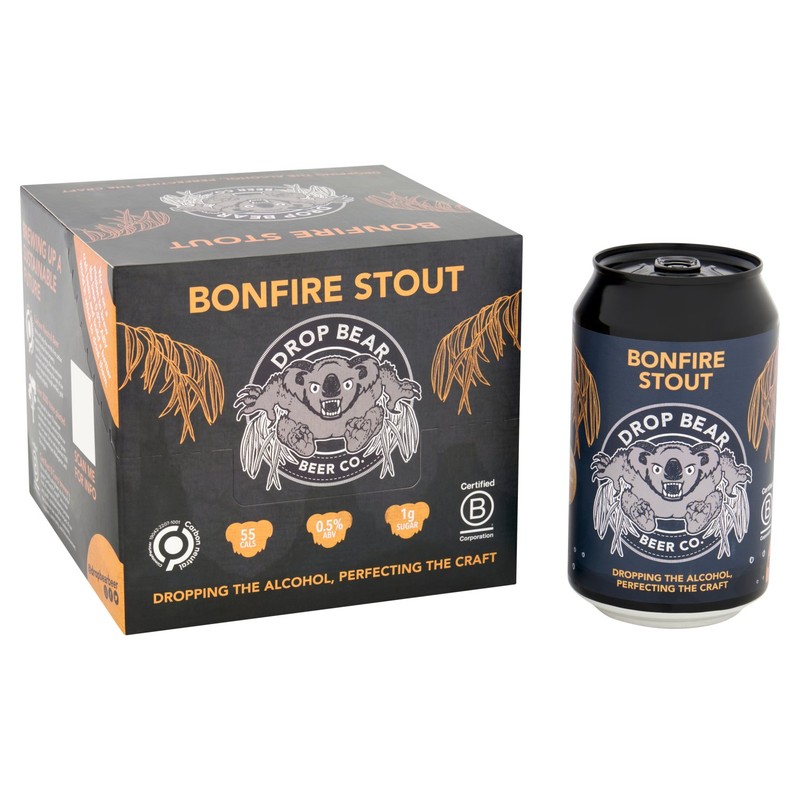 Drop Bear Beer Bonfire Stout 4 pack 0.5% Alcohol-Free - Ocado