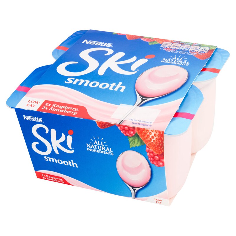 SKI Yoghurt Smooth Strawberry & Raspberry - Ocado