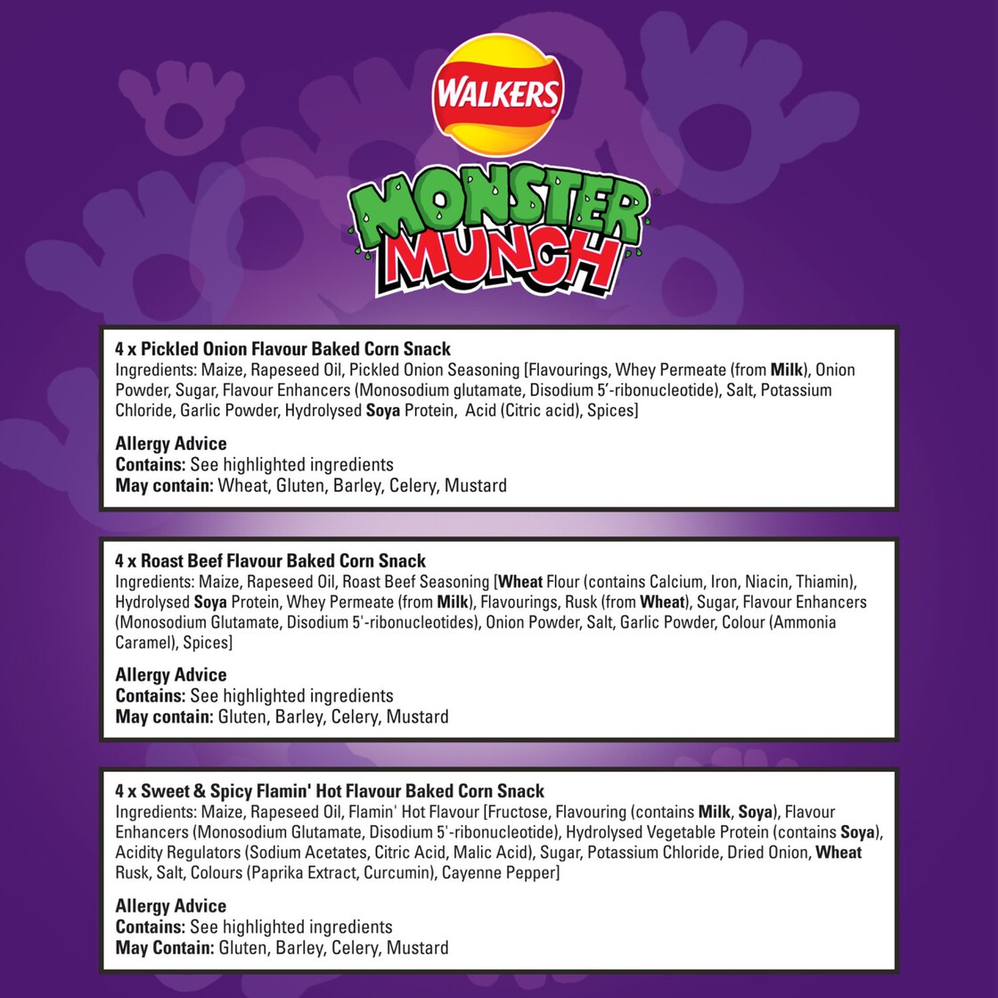 Walkers Monster Munch Variety Multipack Snacks - Ocado