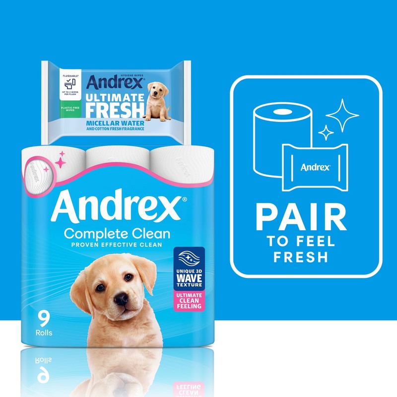 Andrex Complete Clean Toilet Roll Mega Rolls - Ocado