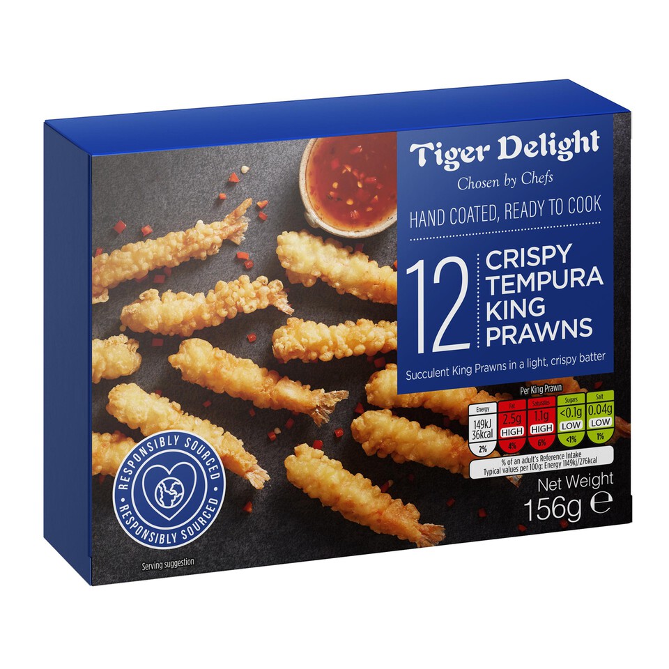 Tiger Delight 12 Crispy Tempura King Prawns - Ocado