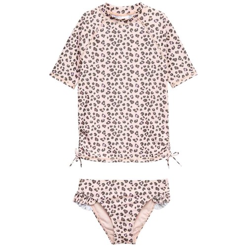 M&S Leopard Bikini with Rash Vest, 7-8 Years, Multi - Ocado