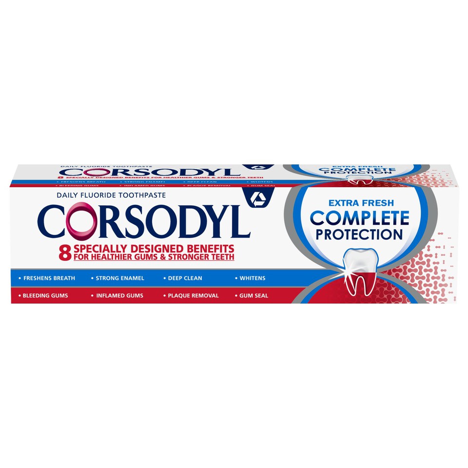 Corsodyl Complete Protection Gum Care Toothpaste Extra Fresh 75ml - Ocado