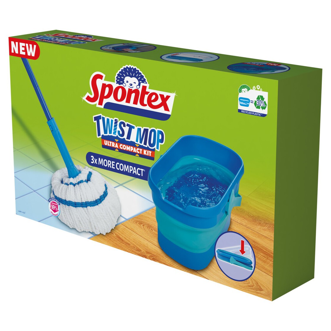 Spontex Twist Mop & Bucket Compact Kit - Ocado