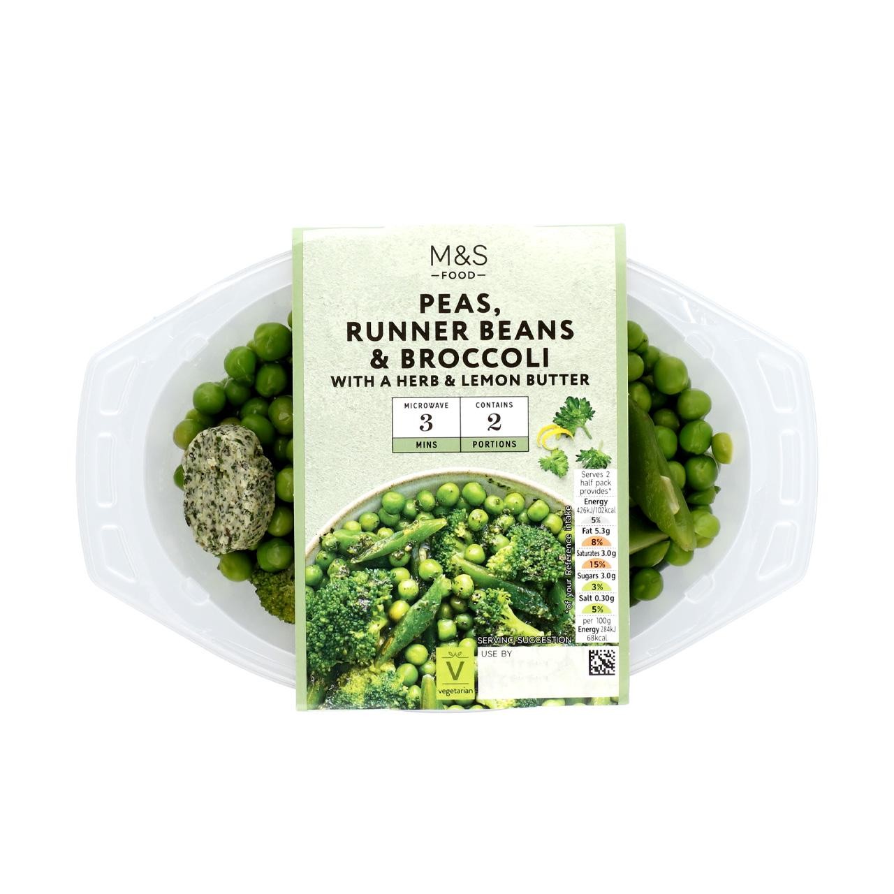 M&S Green Vegetable Medley with Lemon & Herb Butter - Ocado