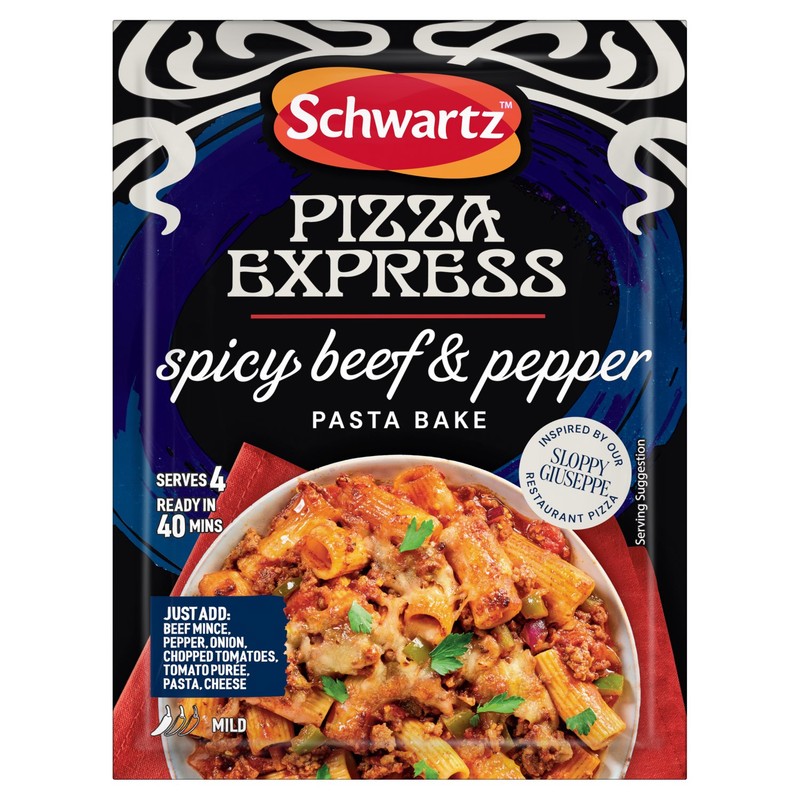 Schwartz x Pizza Express Spicy Beef & Pepper Pasta Bake Recipe Mix - Ocado