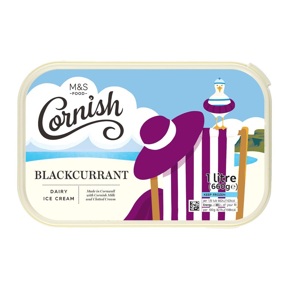 M&S Blackcurrant Cornish Clotted Cream Ice Cream - Ocado