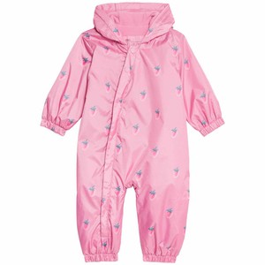 M&S Girls Strawberry Hooded Puddlesuit, 6-9 Months, Pink - Ocado