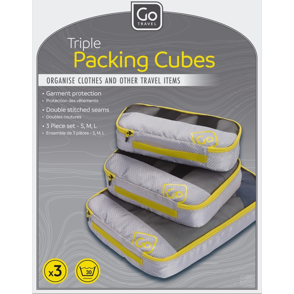 Go Travel Triple Packing Cubes - Ocado