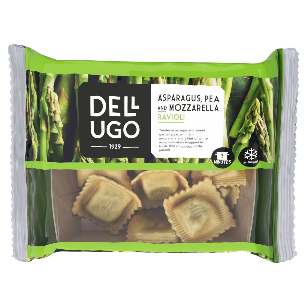 Dell'Ugo Asparagus, Pea and Mozzarella Ravioli - Ocado