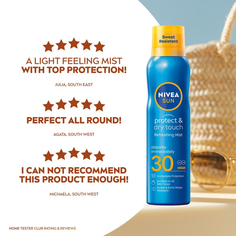 NIVEA SUN Protect & Dry Touch SPF 30 Mist Sunscreen Spray - Ocado