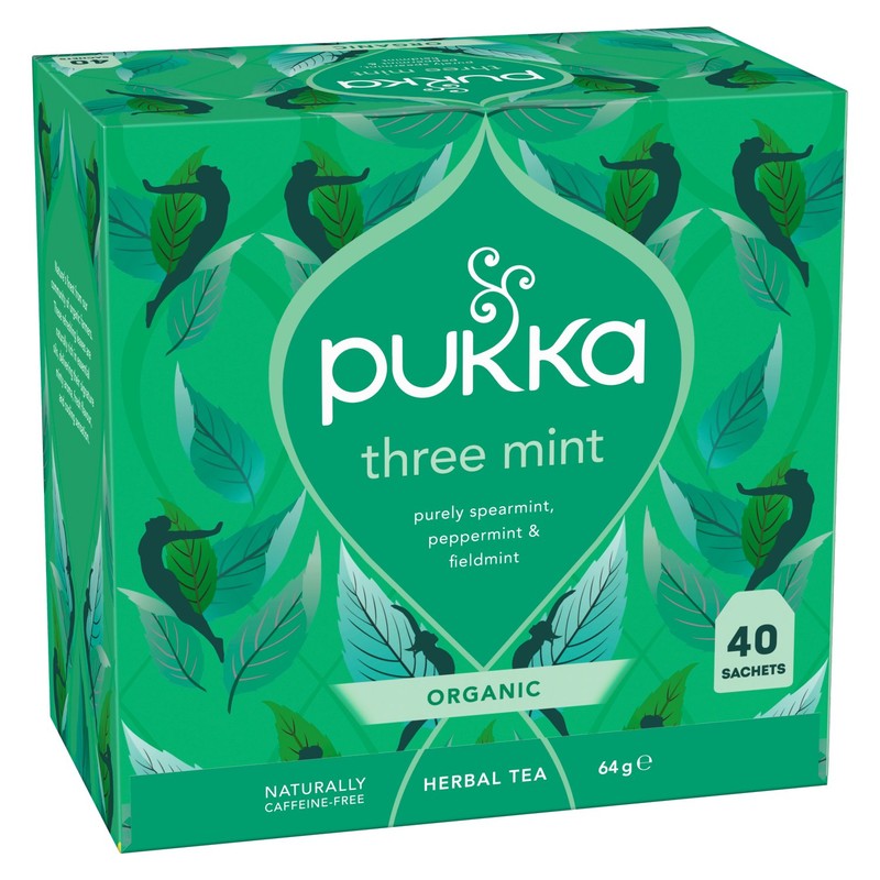 PUKKA Organic Three Mint Tea with Peppermint 40 Herbal Tea Bags - Ocado
