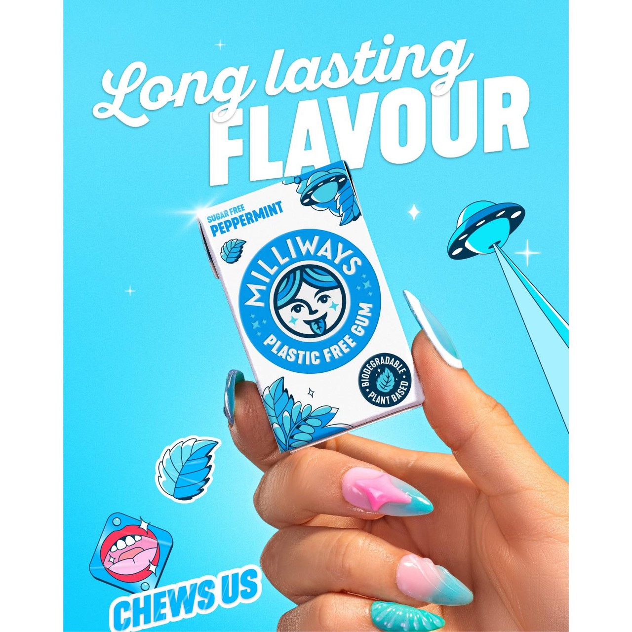 Milliways Peppermint, Plastic Free, Sugar Free Chewing Gum - Ocado