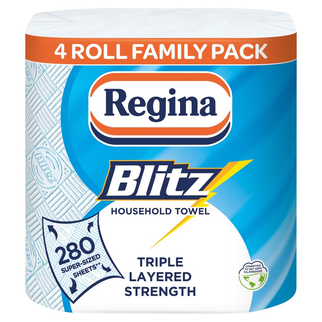 Regina Blitz Kitchen Roll 280 Supersized Sheets 4 Roll - Ocado