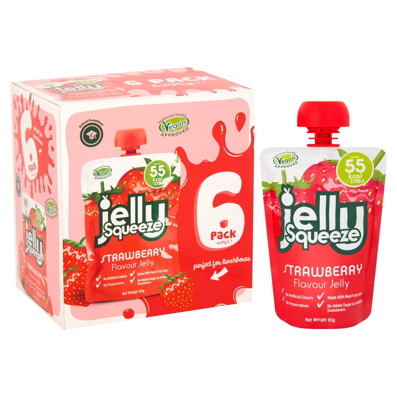 Jelly Squeeze Strawberry Jelly Pouch Multipack - Ocado
