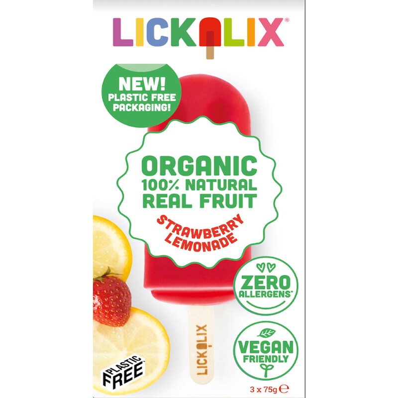 Lickalix Organic Strawberry Lemonade Ice Lollies - Ocado
