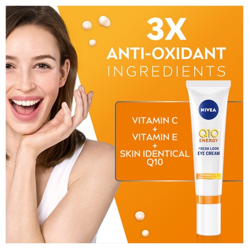 NIVEA Q10 Vitamin C Eye Cream, Anti-Wrinkle + Energy - Ocado