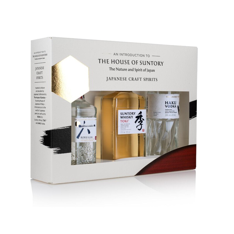 Roku Gin, Toki Whisky & Haku Vodka. House of Suntory, Giftpack - Ocado