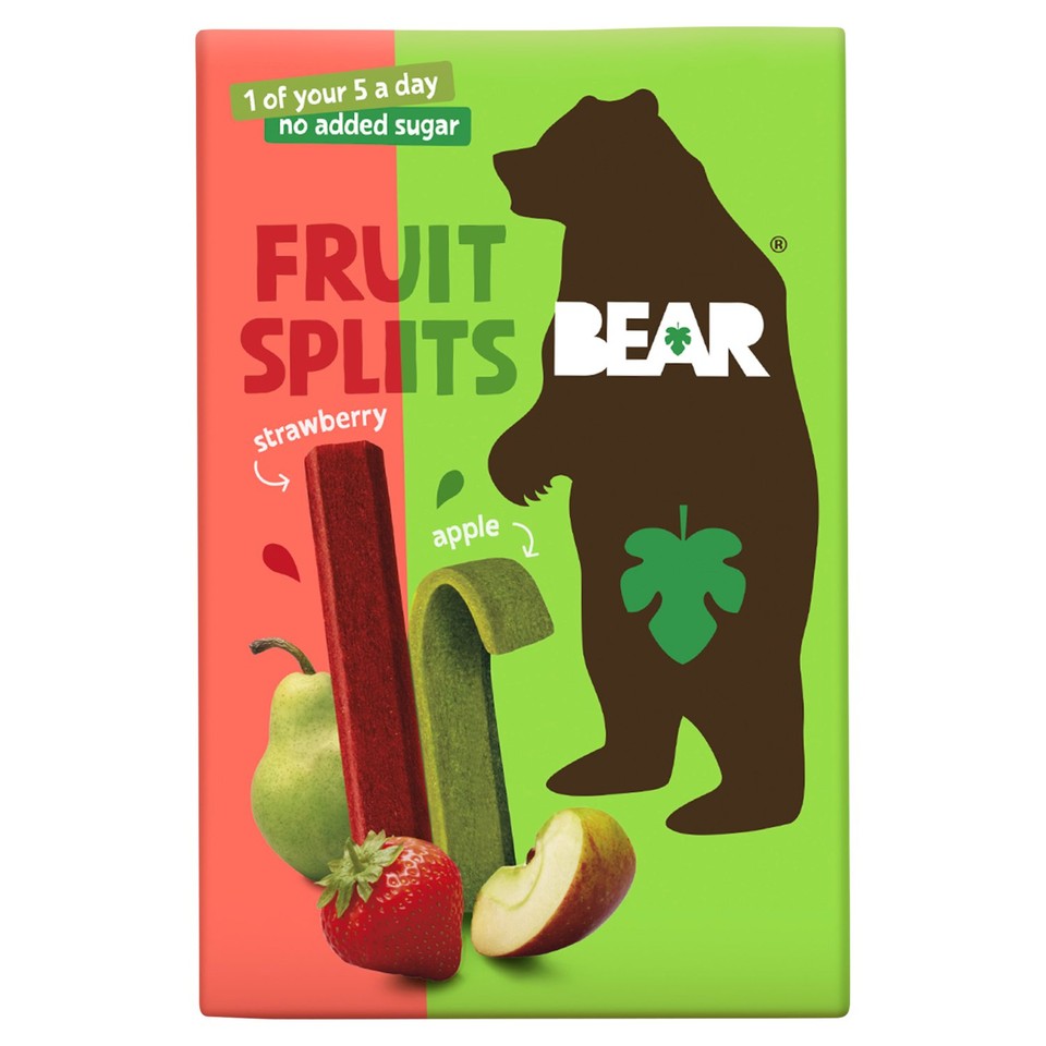 BEAR Fruit Splits Strawberry & Apple - Ocado