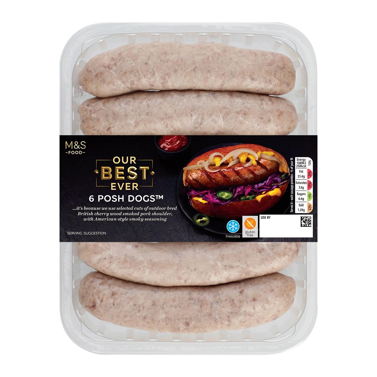 M&S Our Best Ever 6 Posh Dogs - Ocado