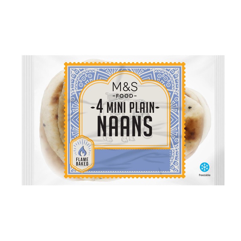 M&S Mini Plain Naans - Ocado