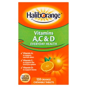 Haliborange Whole Family Vitamin A, C & D Orange Chewable Tablets - Ocado