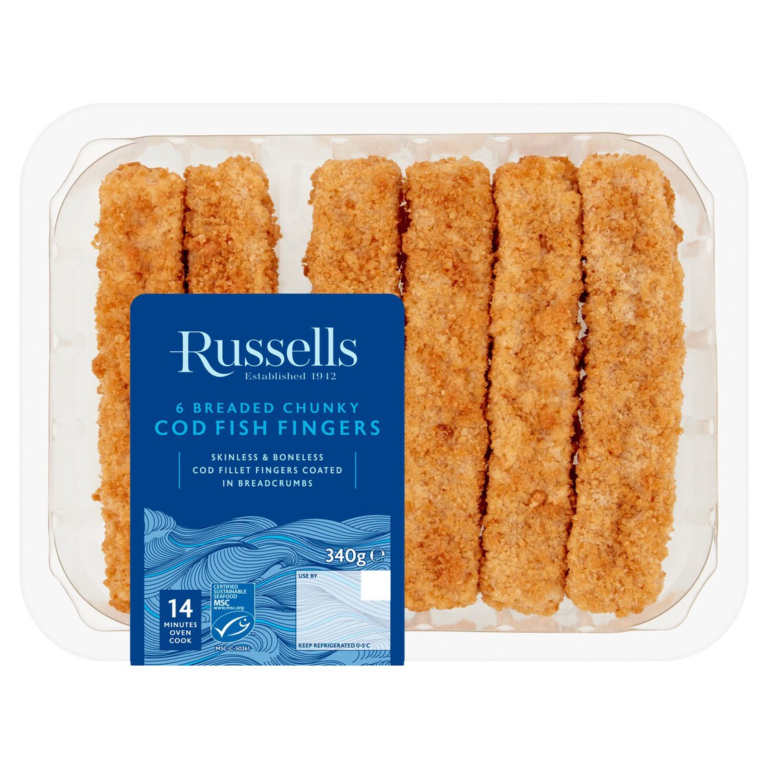 Russell's MSC Chunky Breaded Cod Fish Fingers - Ocado