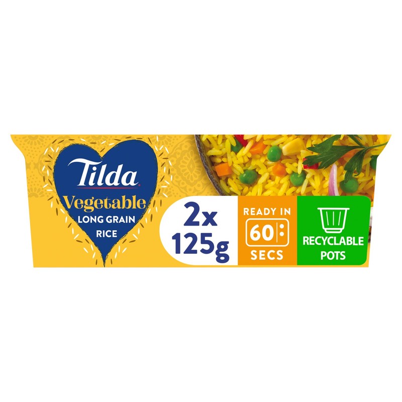 Tilda Pots Vegetable Long Grain Rice - Ocado