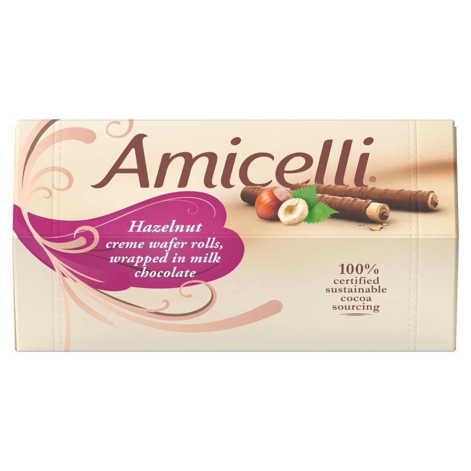 Amicelli Hazelnut Creme Crispy Wafer Rolls - Ocado