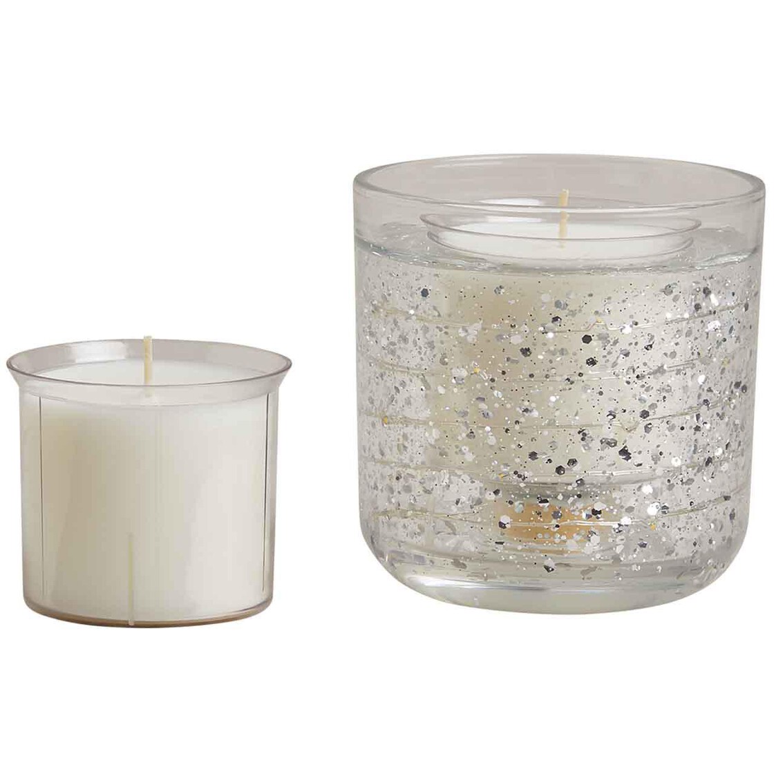 M&S Neroli, Lime & Bergamot Light Up Candle & Refill Set, Silver - Ocado