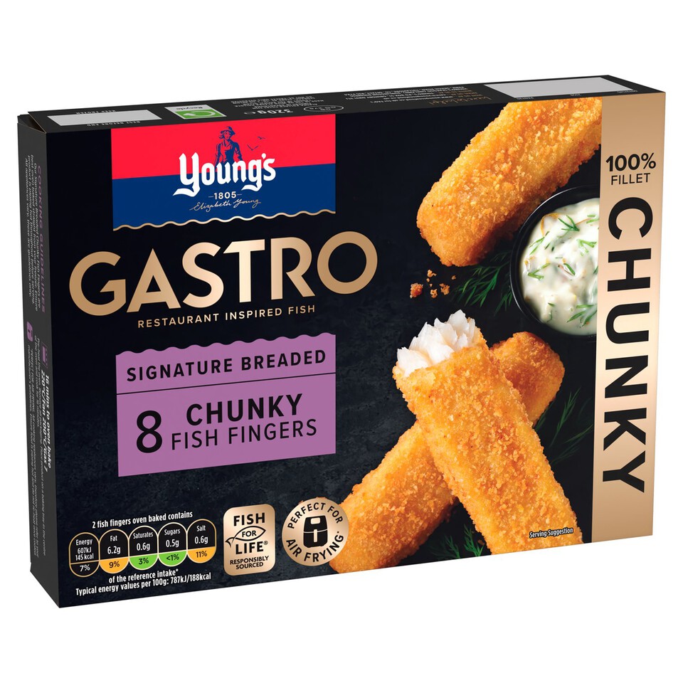 Young's Gastro Signature Breaded 8 Chunky Fish Fingers - Ocado