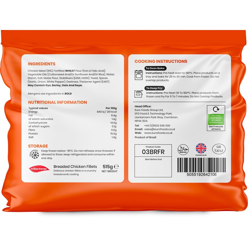 Crown Farms Breaded Chicken Fillet Burgers - Ocado