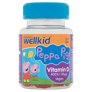 Vitabiotics WellKid Strawberry Vegan Peppa Pig Vitamin D Jellies 3-7yrs ...