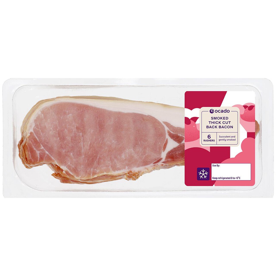 Ocado 6 Smoked Back Bacon Rashers Thick Cut - Ocado