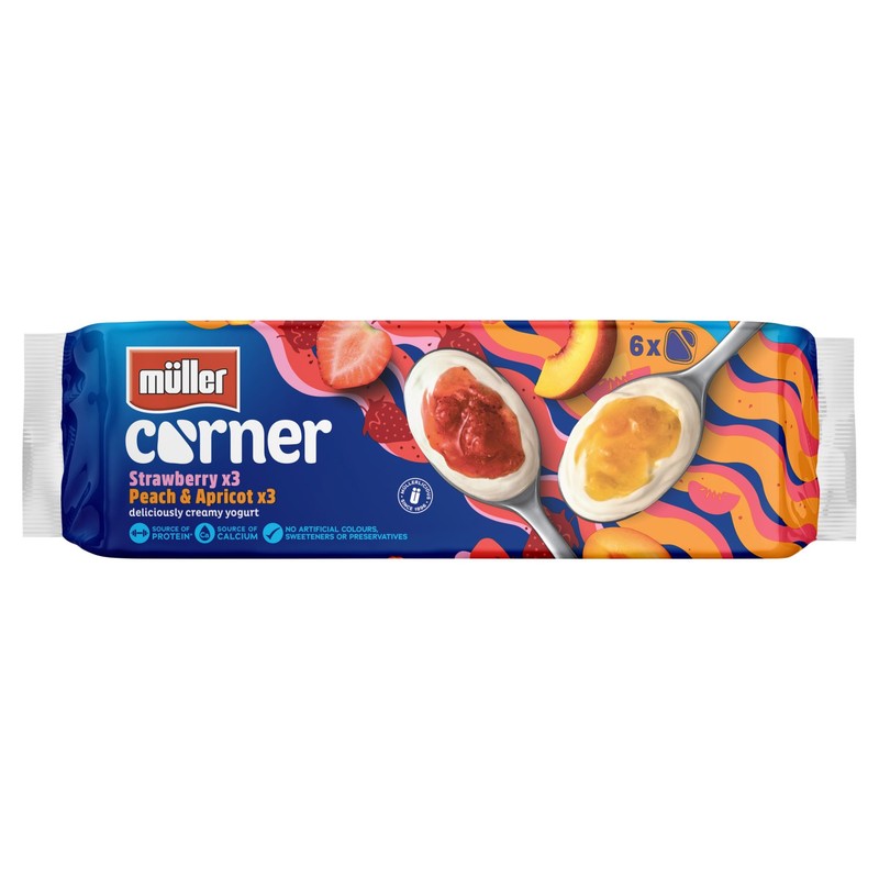 Muller Corner Strawberry and Peach & Apricot Yogurts - Ocado