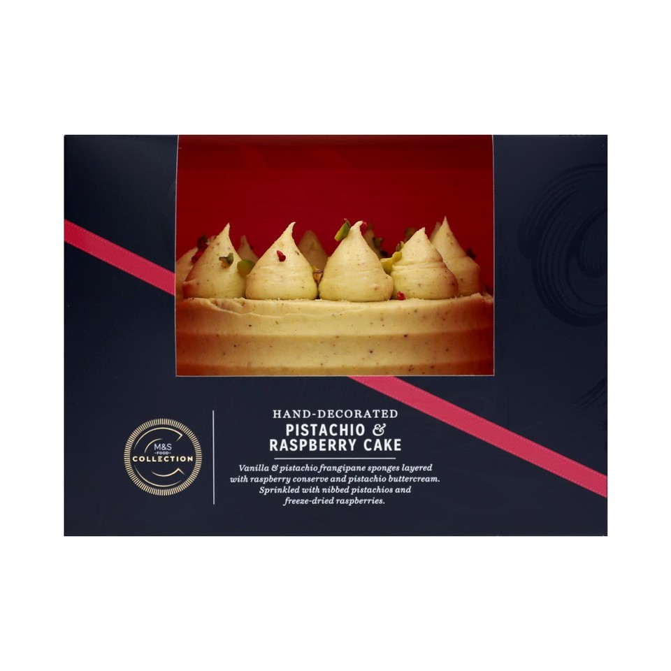 M&S Collection Pistachio & Raspberry Cake - Ocado