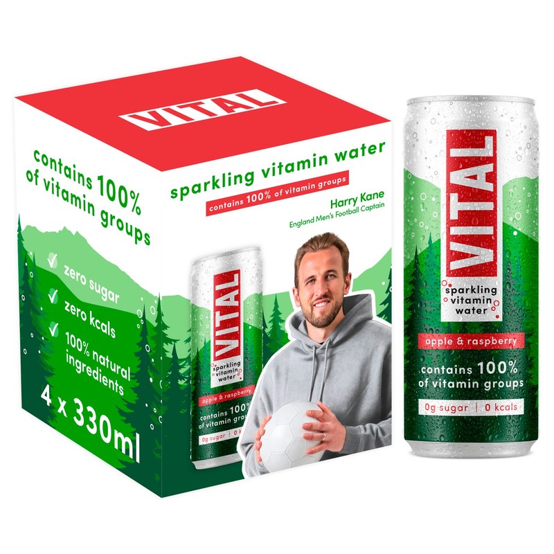 VITAL Drinks Sparkling Apple & Raspberry Vitamin Water - Ocado