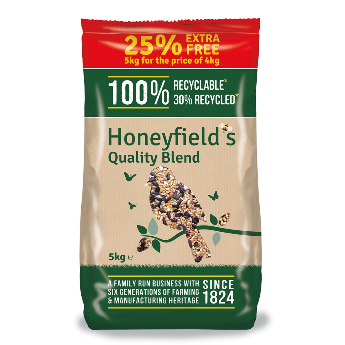 Honeyfield's Quality Blend Wild Bird Food 25% Extra Free - Ocado