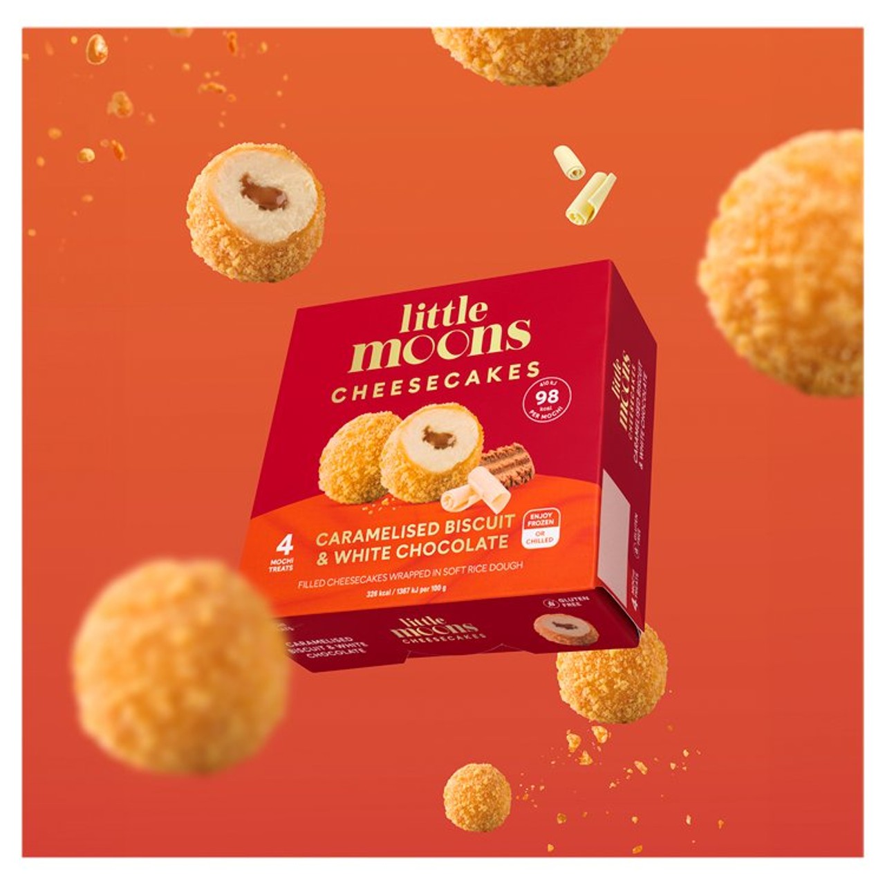 Little Moons Caramelised Biscuit & White Chocolate Mochi Cheesecakes ...