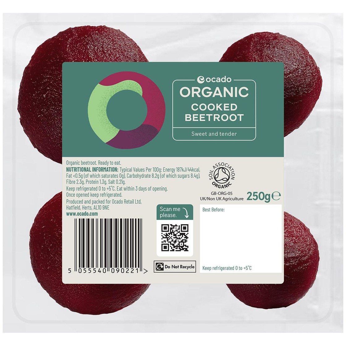 Ocado Organic Cooked Beetroot - Ocado