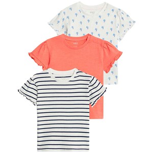 M&S Short Sleeve Frilly Tops, 0-3 Months, Patterned - Ocado