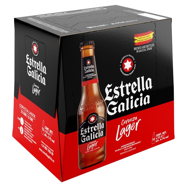 Estrella Galicia Premium Spanish Lager Beer Bottles 4.7% - Ocado